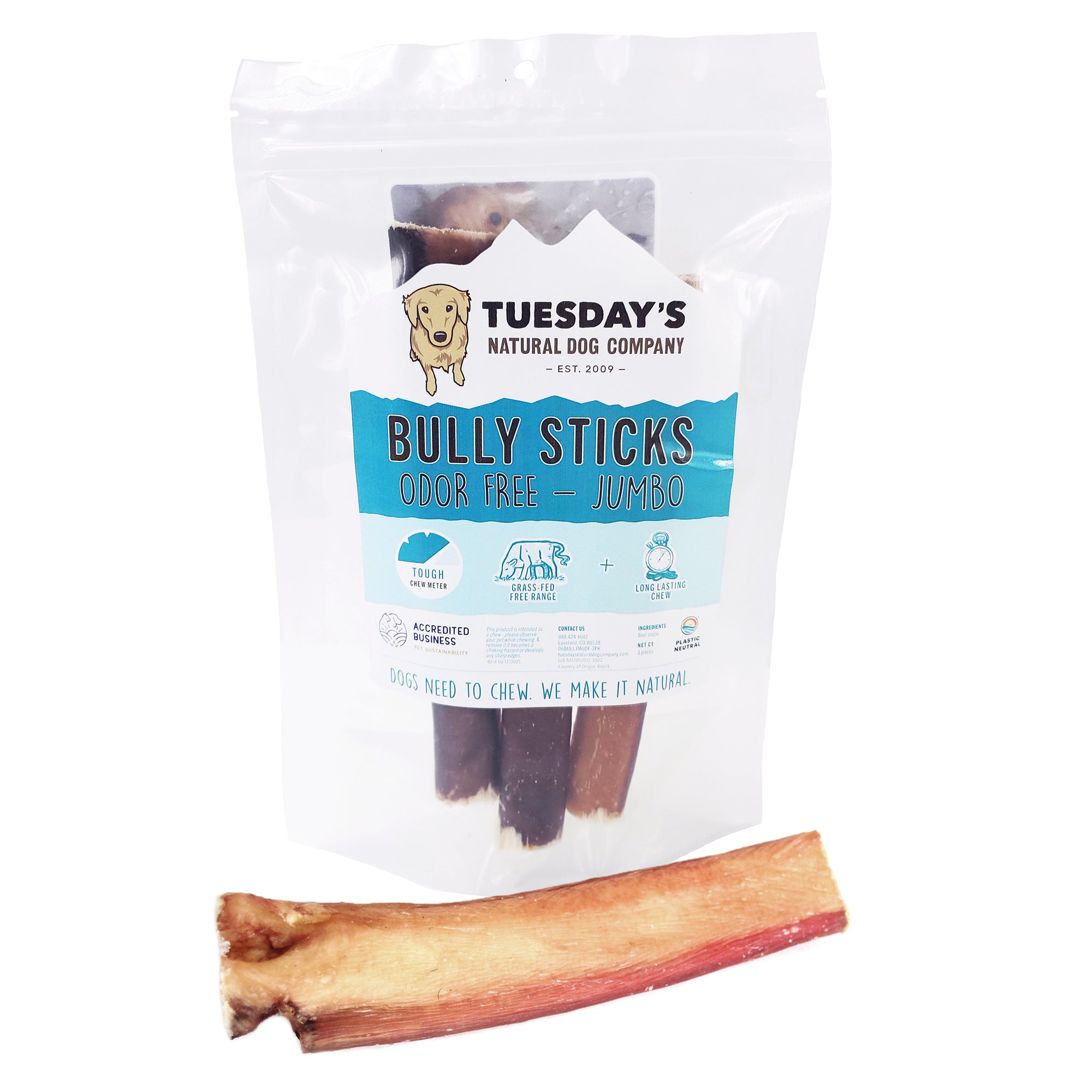 6" Jumbo Bully Sticks - 3 Pack – Tuesday's Natural Dog Company