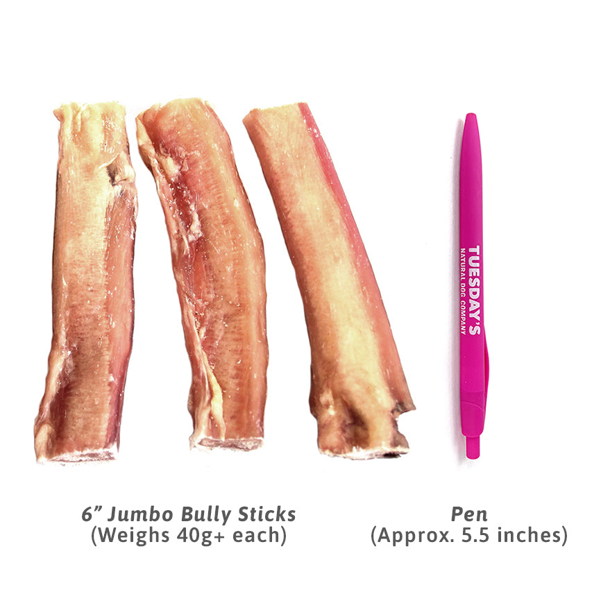 6" Jumbo Bully Sticks - 3 Pack – Tuesday's Natural Dog Company