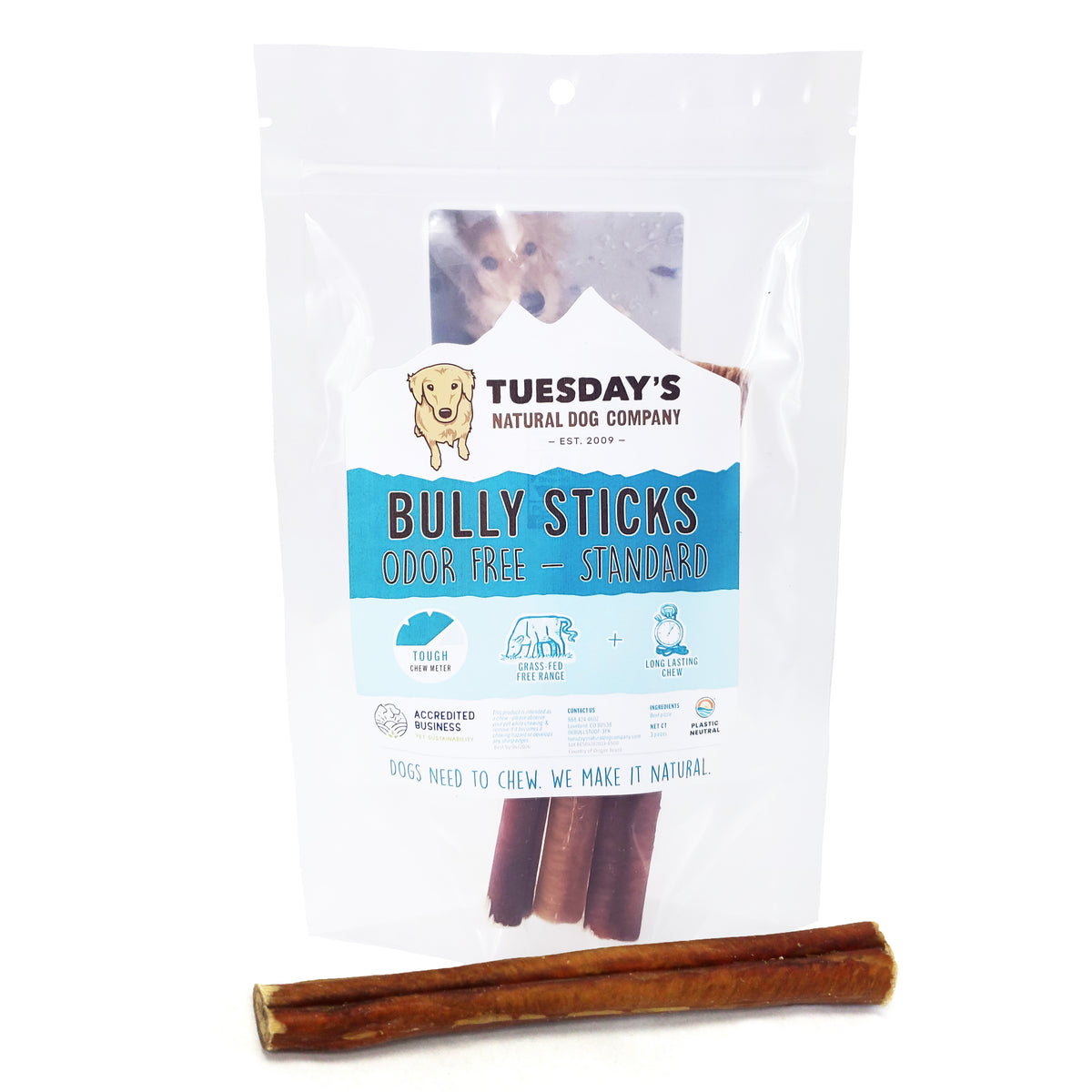6" Standard Bully Sticks - 3 Pack – Tuesday's Natural Dog Company
