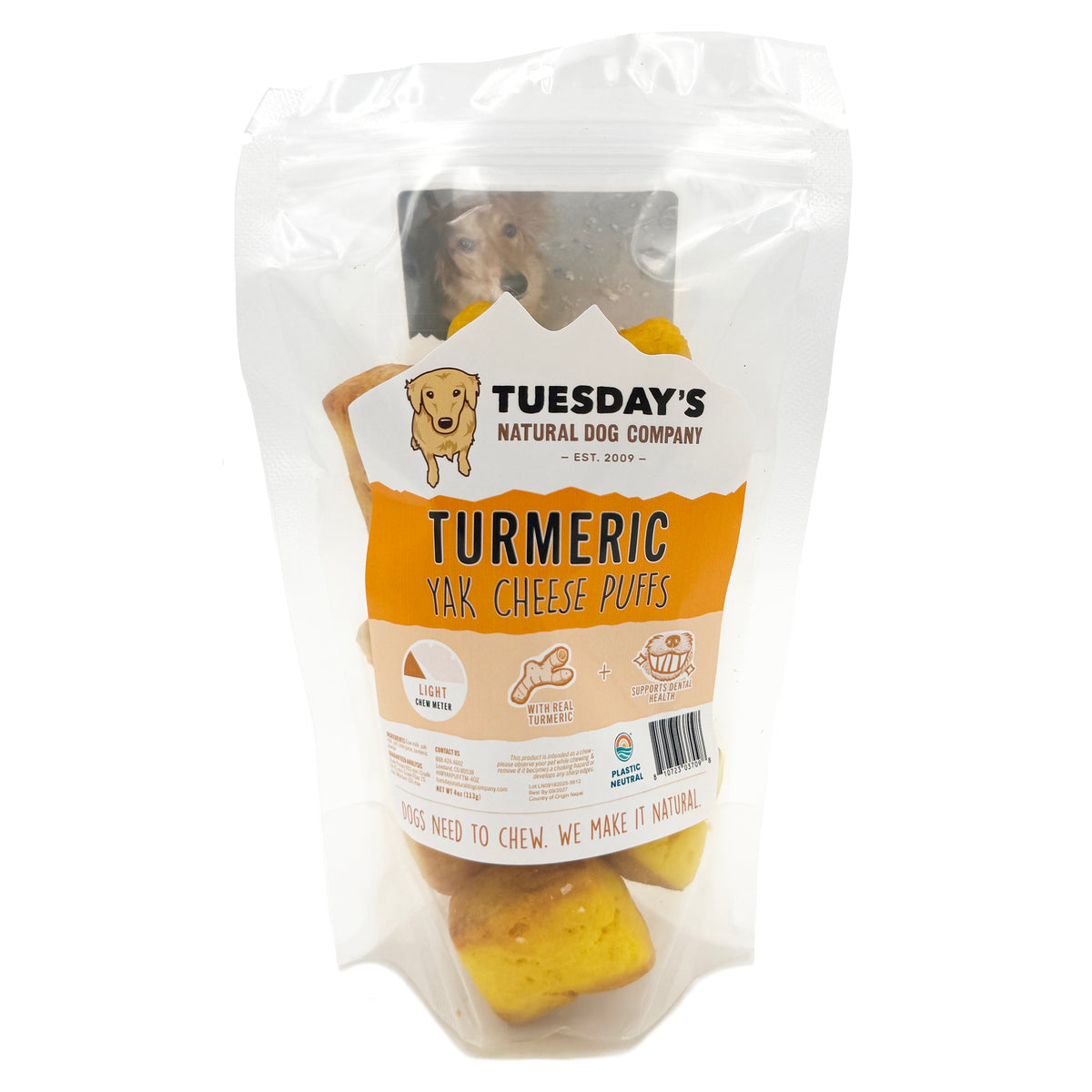 Turmeric Yak Cheese Puffs - 4 oz – Tuesday's Natural Dog Company