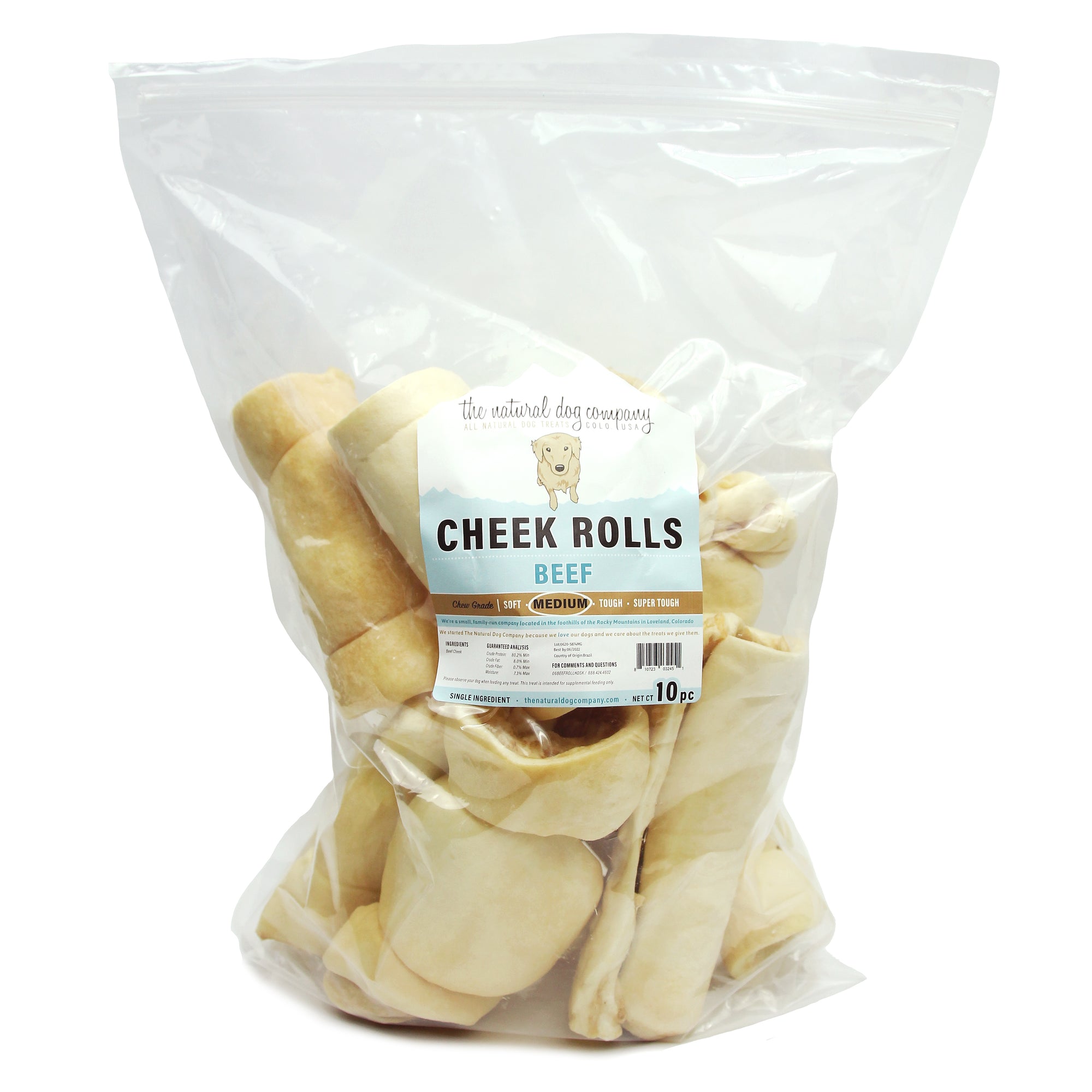 5-6" Beef Cheek Rolls (Bulk) – Tuesday's Natural Dog Company